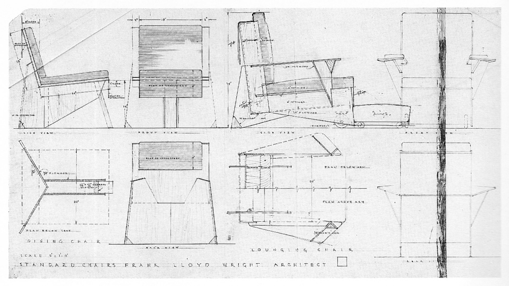 Frank Lloyd Wright Chairs Blueprints